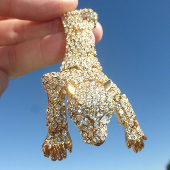 Vintage | Jewelry | Large Vintage Shoulder Brooch Pin Gold Tone ...